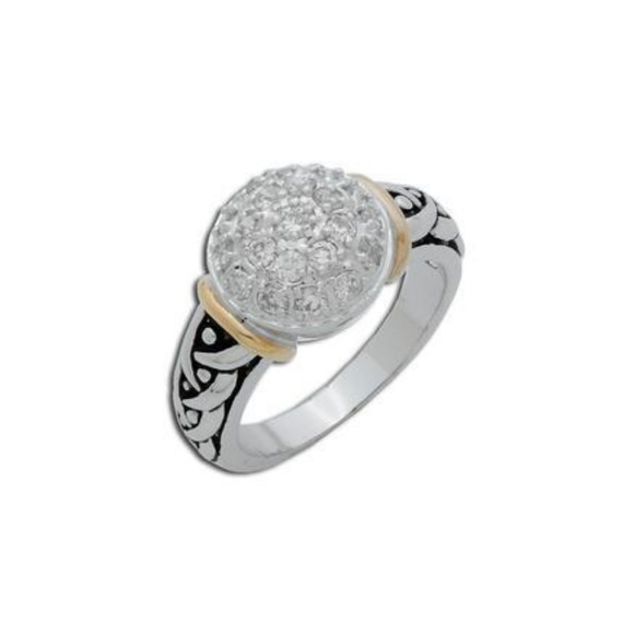 Fire CZ | Jewelry | 925 Silver Designer Pav Dome Ring | Poshmark